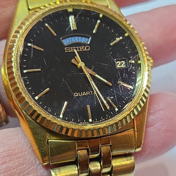 VINTAGE SEIKO MEN'S QUARTZ 7N43-8111 Gold Plated Stainless Steel, 1992 | WatchCharts Marketplace