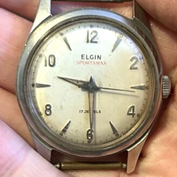 Vintage ELGIN Sportsman Men's manual winding watch 17 Jewels 1960s ...