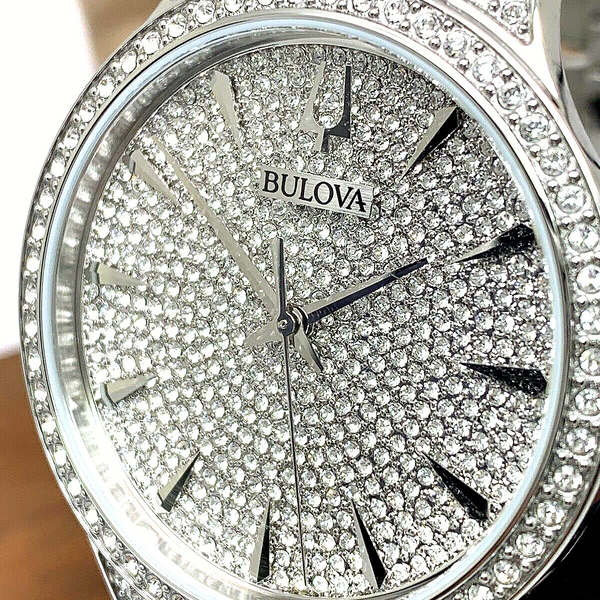 Bulova Men's Watch 96A226 Quartz Crystals Accent Silver Dial Stainless ...