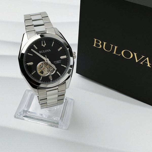 Bulova Surveyor Classic Automatic black dial Tone Steel Men's Watch ...
