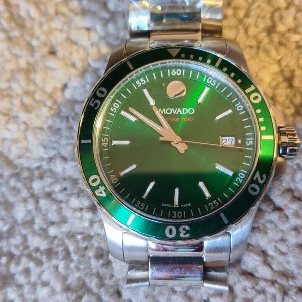 Movado Series 800 Green Dial Steel Bracelet Men's Watch - 100% Real ...