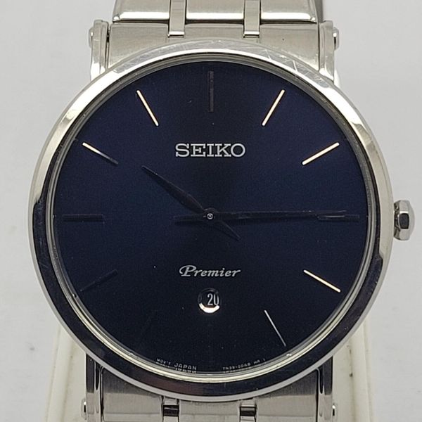 SEIKO PREMIER QUARTZ 7N39 ULTRA THIN 41MM BLUE DIAL | WatchCharts ...