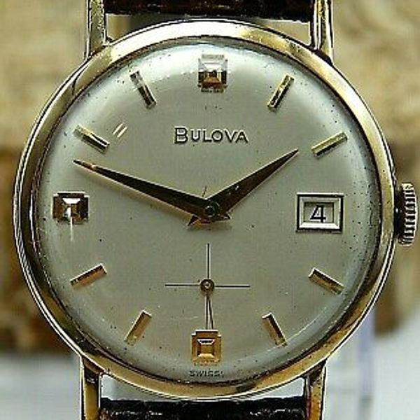 Vintage 1966 Bulova "Date King PA" cal 11ALD 10K Rolled gold plate ...