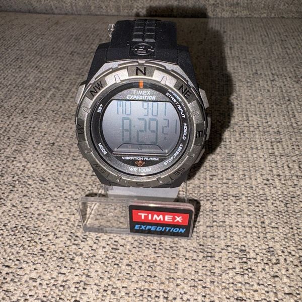 Timex Expedition Shock 50mm Black Resin Case with Black Resin Strap Men ...