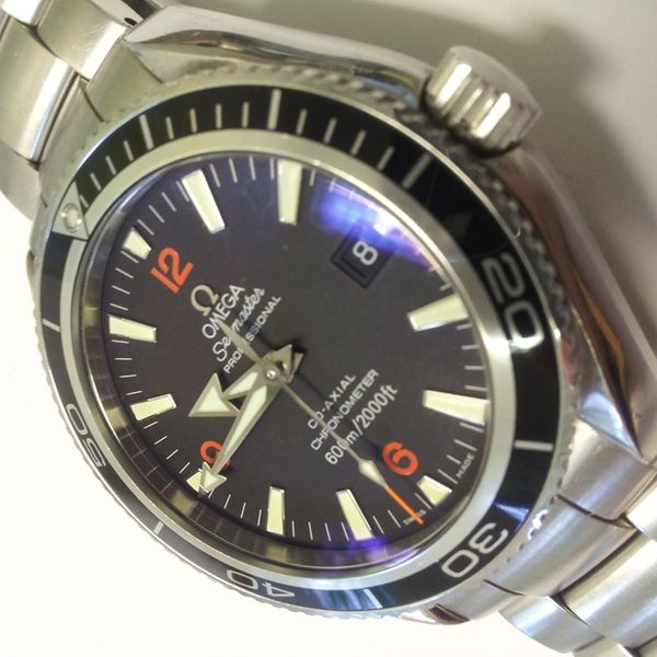FS: Omega Seamaster Planet Ocean orange numbers black AND orange bezels ...