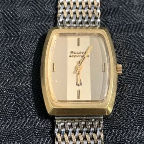 Vintage Bulova Accutron N4 Heavy Gold Electroplate Bezel 10k RGP Back ...