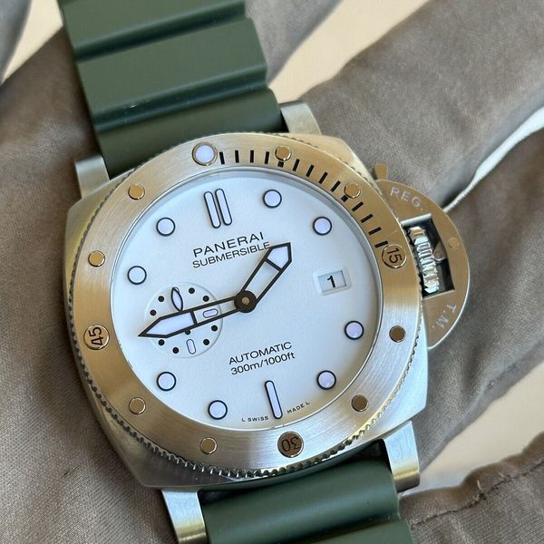 FS 2022 Panerai 1226 Submersible 44mm QuarantaQuattro Bianco White Dial ...