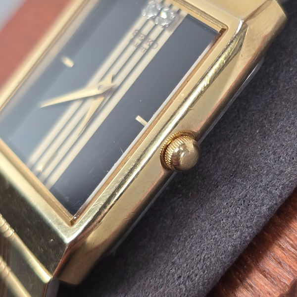 Seiko 6530-5430 Gold Tone Rectangle 'Tank' Style Quartz Manual Watch W ...