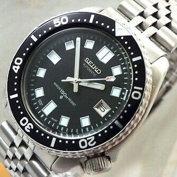 Seiko '6105 Deep Sea Divers' Submariner Date Automatic Watch Jubilee ...