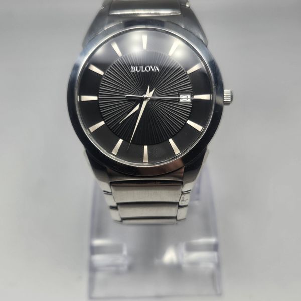 Bulova 96B149 Black Dial Dress Classic Stainless Steel Mens' Watch ...