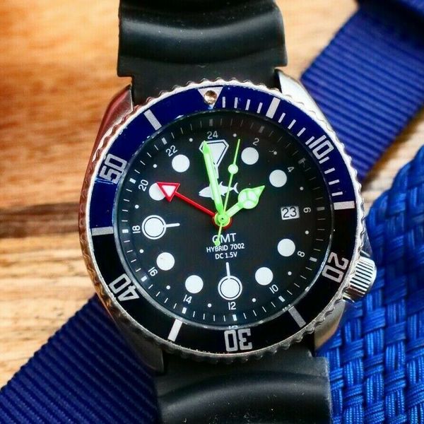 Seiko 7002 Watch MOD - TUNA DIAL GMT EXTRAS!!!with 1.5v hybrid movement ...