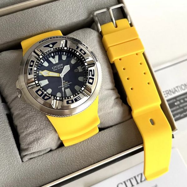 Citizen Promaster Blue Dial BJ8058-06L Dive Watch Polyurethane Yellow ...