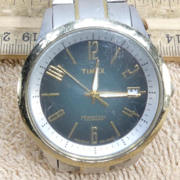 Timex Watch CR 2016 Cell WR 100M Perpetual Calendar Indiglo R3 ...