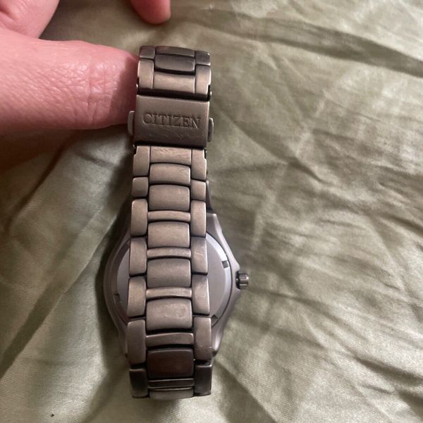Citizen Eco-Drive Silver Titanium Case and Bracelet with Blue ...