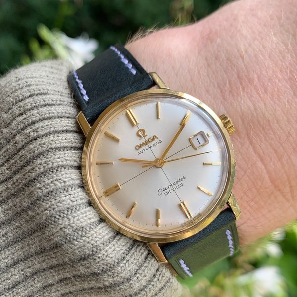 70's Omega Seamaster DeVille Automatic 14K Gold Filled Hippocampus Back ...
