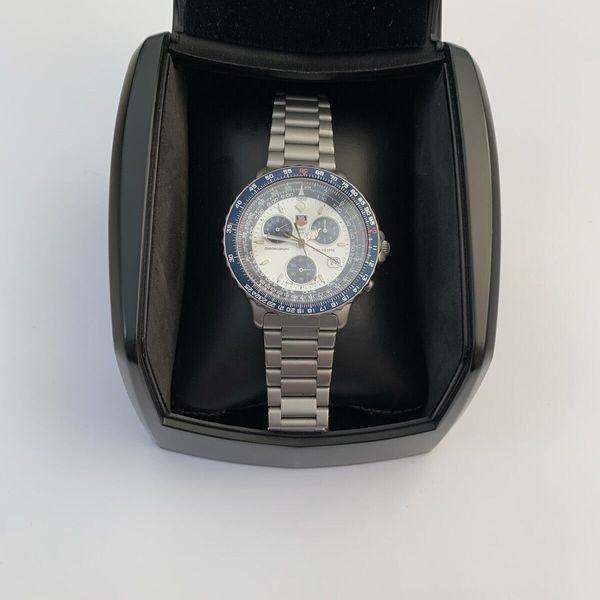 Men's Tag Heuer White/Blue 42mm Pilot 200M Stainless Steel Watch Ref ...