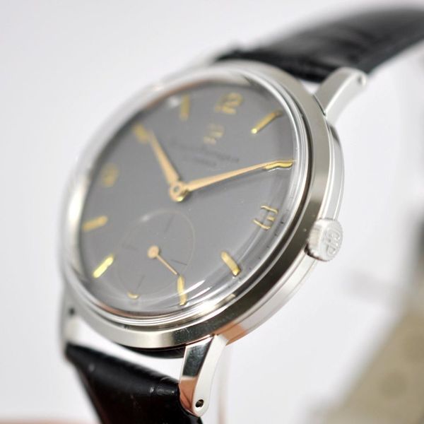 OVERSIZE VINTAGE GIRARD PERREGAUX SLATE GRAY DIAL MANUAL WIND SWISS ...