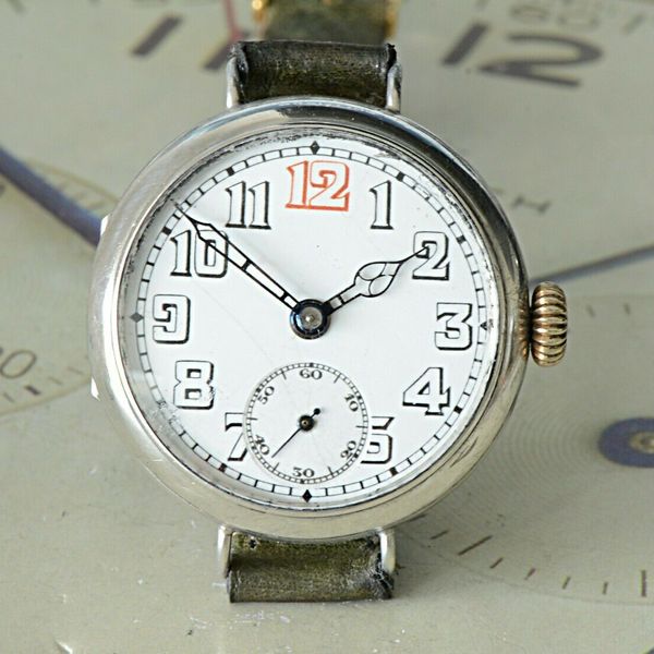 Very Pretty 1917 Unsigned Rolex Marconi Silver WW1 Trench Watch ...