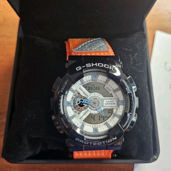 Incredible Custom Refurb Casio G-Shock Black Orange Watch GA-110SN New ...