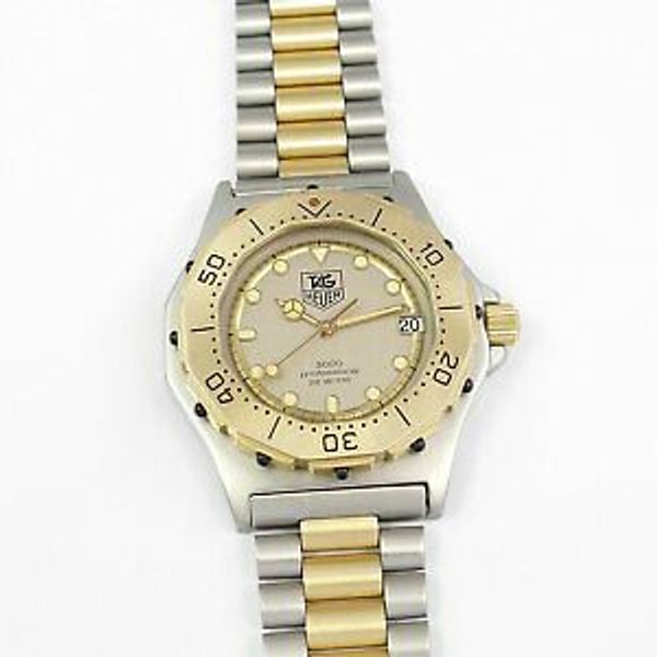 TAG Heuer 3000 Series Rare 934.213 Silver Dial with 18k Gold Mid Size ...