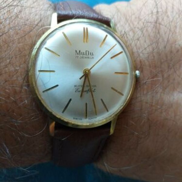 Vintage Men's Mudu 17Jewels Gold-plated Watch manual wind Super Shock ...