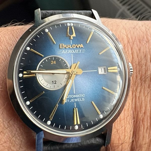 Bulova Men's Aerojet Automatic 41mm Gradient Blue Watch - 96B374 ...