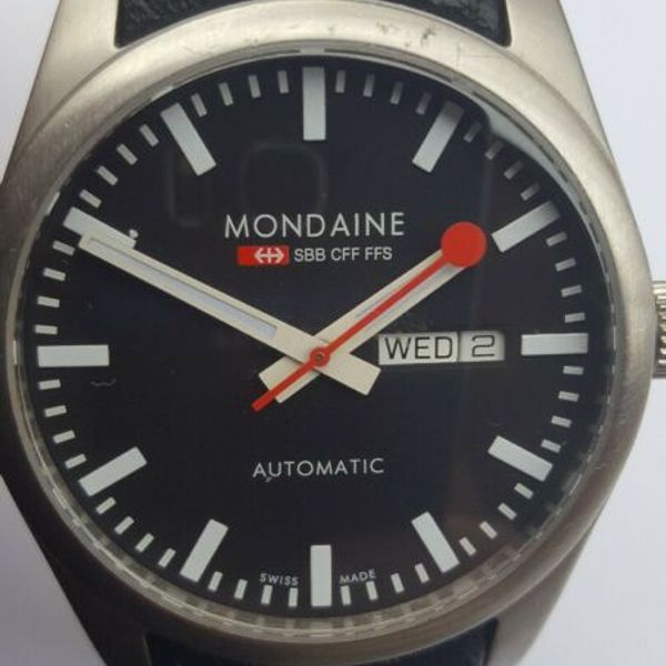 Mondaine Men's Automatic SBB CFF FFS Watch 30345 10ATM with Leather ...