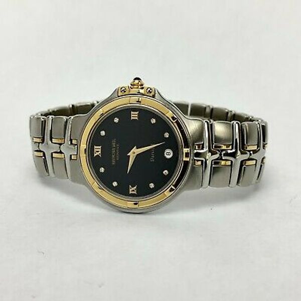 Raymond Weil Parsifal Black Diamond Dial Two Tone Watch - 9190 ...