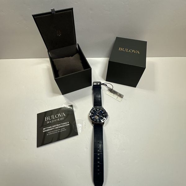 Bulova Marine Star Open Heart Blue Dial Automatic Divers 96A291 200M ...