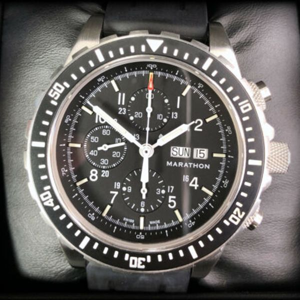 MARATHON 23 Jewel Jumbo Pilot Chronograph WW194014 CSAR Wrist Watch ...