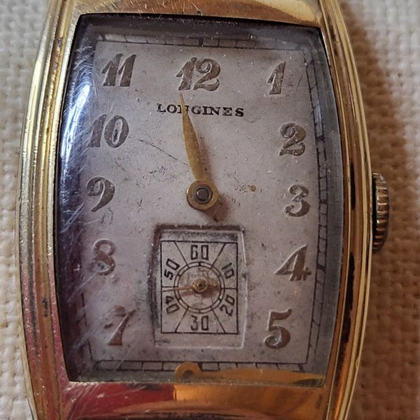 Vintage Mens Longines Rectangular Face GF Watch Needs Help For Parts ...