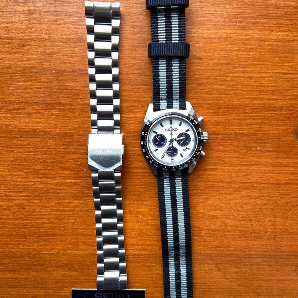 SEIKO SSC813 PROSPEX White Dial Panda Speedtimer Watch Original Box ...
