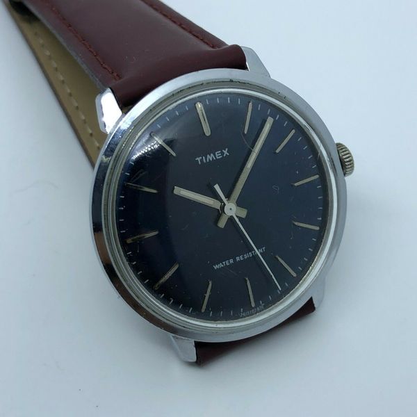 Super Rare Vintage Timex Marlin Blue Dial from 1978 - Runs & Stops - AS ...