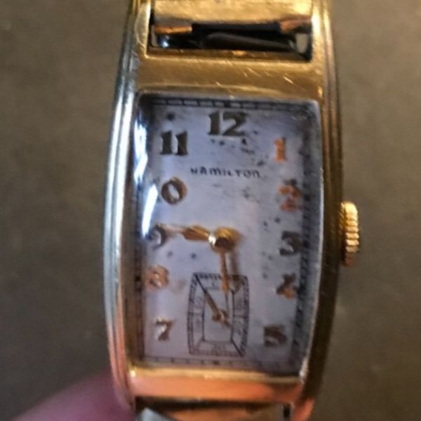 HAMILTON Elongated Vintage Mens Gold Filled Watch Circa 1936 Caliber ...