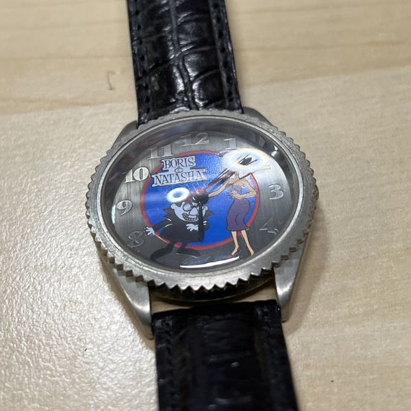 Vintage Boris & Natasha Official Fossil Limited Ed. Watch Needs Battery ...