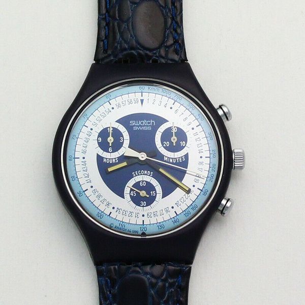 Swatch Chrono Silver Star SCN 102 Quartz Wristwatch 1991 - NEW ...