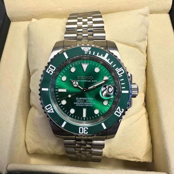 40mm Seiko Mod - Kermit Sub - Jubilee Bracelet - NH35 Automatic ...