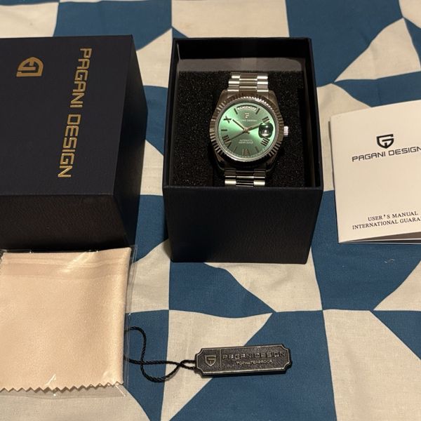 Pagani Design PD-1752 Day Date Roman Numerals 36mm Green Dial ...