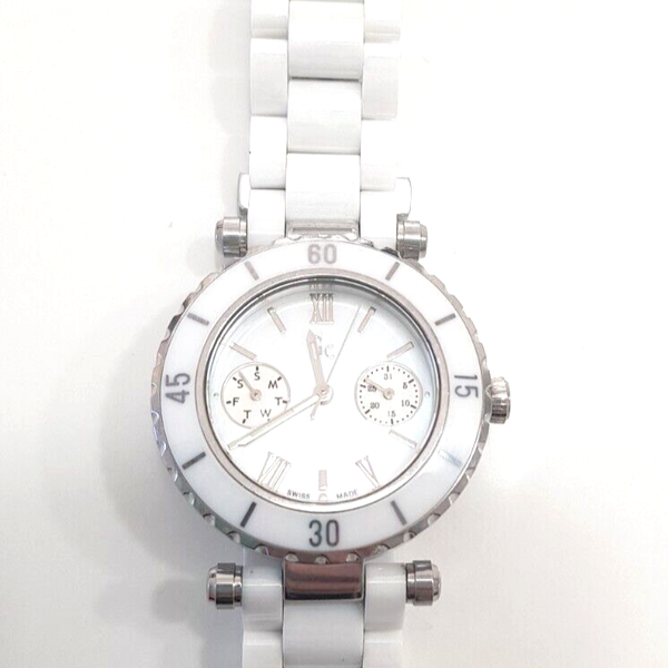 GC Guess Ceramic Swiss Ladies Watch, Model GC 35003L, White, Fully ...