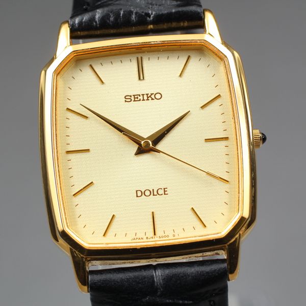 [N MINT] Vintage Seiko Dolce 8J41-5000 Gold Dial Quartz Men's Watch From JAPAN | WatchCharts ...