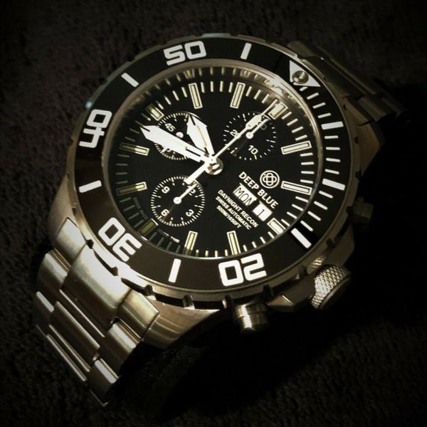DEEP BLUE Daynight Recon Chronograph – Black Dial – Valjoux 7750 ...