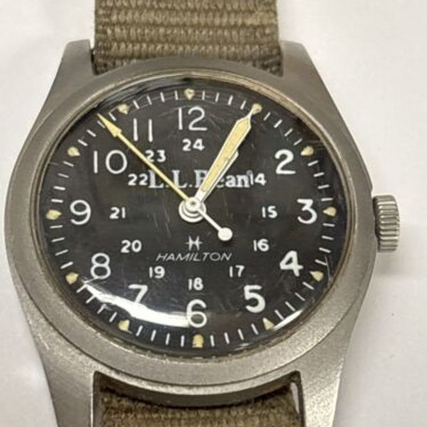 Vintage Hamilton Military Watch For LL Bean Green Strap #921980 ...