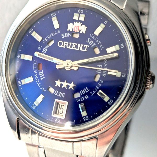 ORIENT Tristar CRYSTAL 4694 Automatic Vintage Watch Blue Dial ...