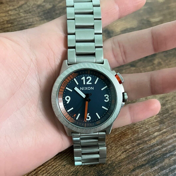 Nixon Cardiff Sport SS 45mm Quartz Wristwatch Blue/Orange watch for Men ...