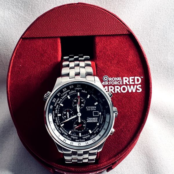 Citizen Red Arrow Eco-drive Chronograph CA0080-54E Mens Watch - Silver ...