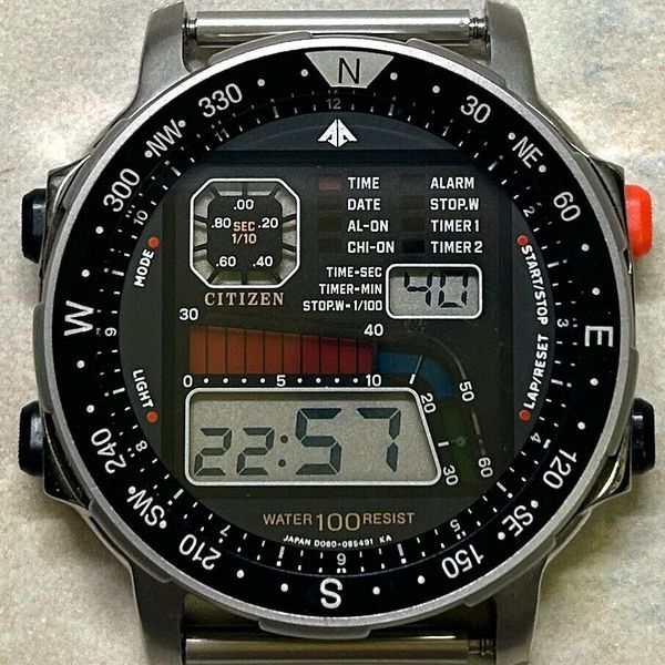 Citizen Windsurfer Wind Jack Promaster Watch LCD Rare D060-086953TA ...