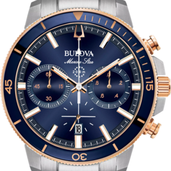 Bulova Marine Star Chronograph MensBlue Dial Watch 98B301 | WatchCharts ...