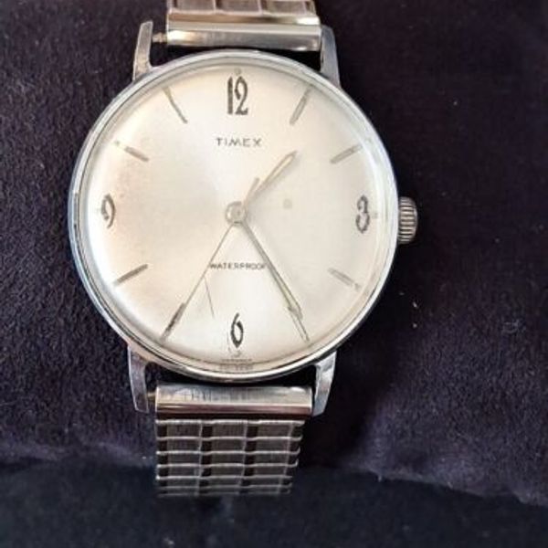 Vintage Timex Marlin 60's watch Chrome Bezel Mechanical Wind Speidel ...