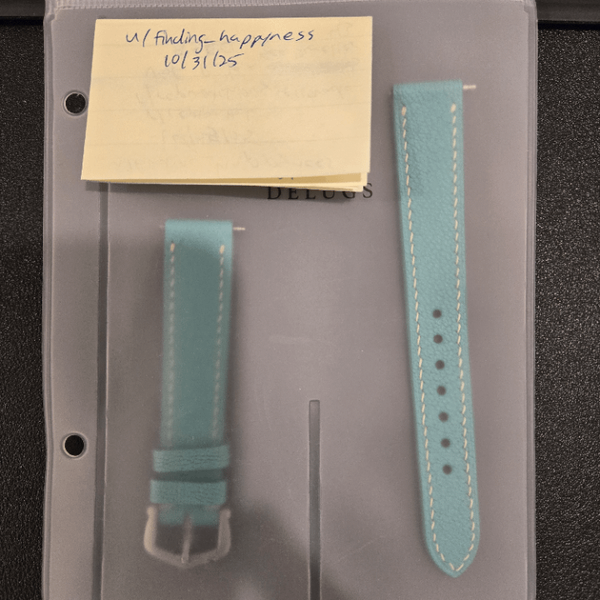 [WTS] Delugs Turquoise Chevre Leather Strap for Cartier Tank Small ...