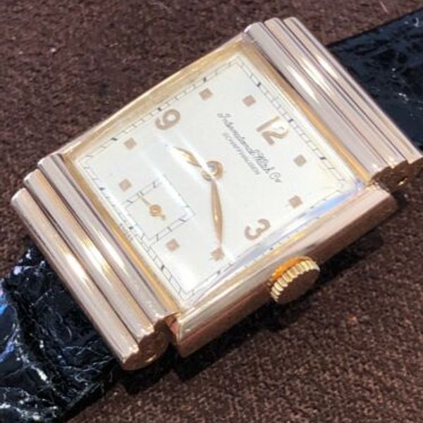 Vintage Mens 14k IWC Stepcase Real Deco 1941 Beautiful Watch ...